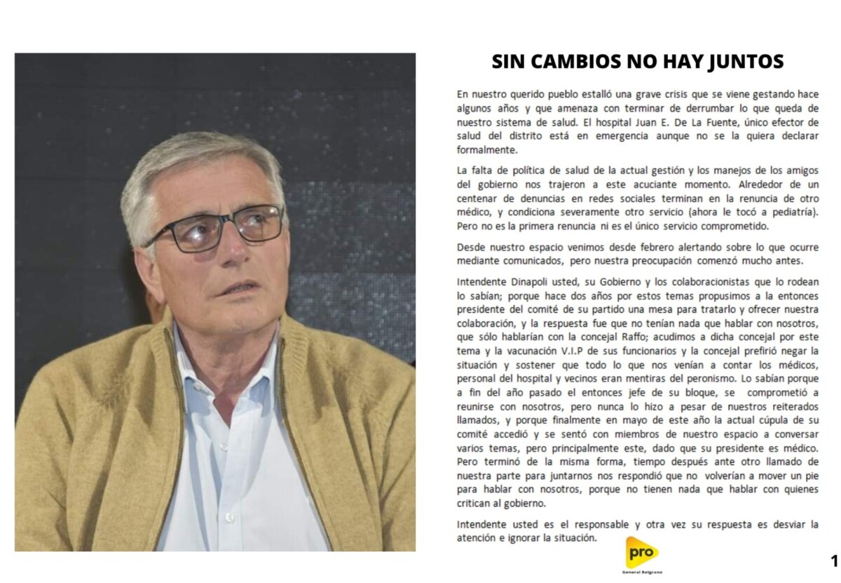 GRAL BELGRANO: Duro comunicado del PRO contra la política de salud de ...